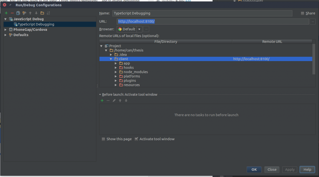 Setup Ionic 2 Typescript Debugging With Intellijwebstormjetbrains Ide Web Development Blog